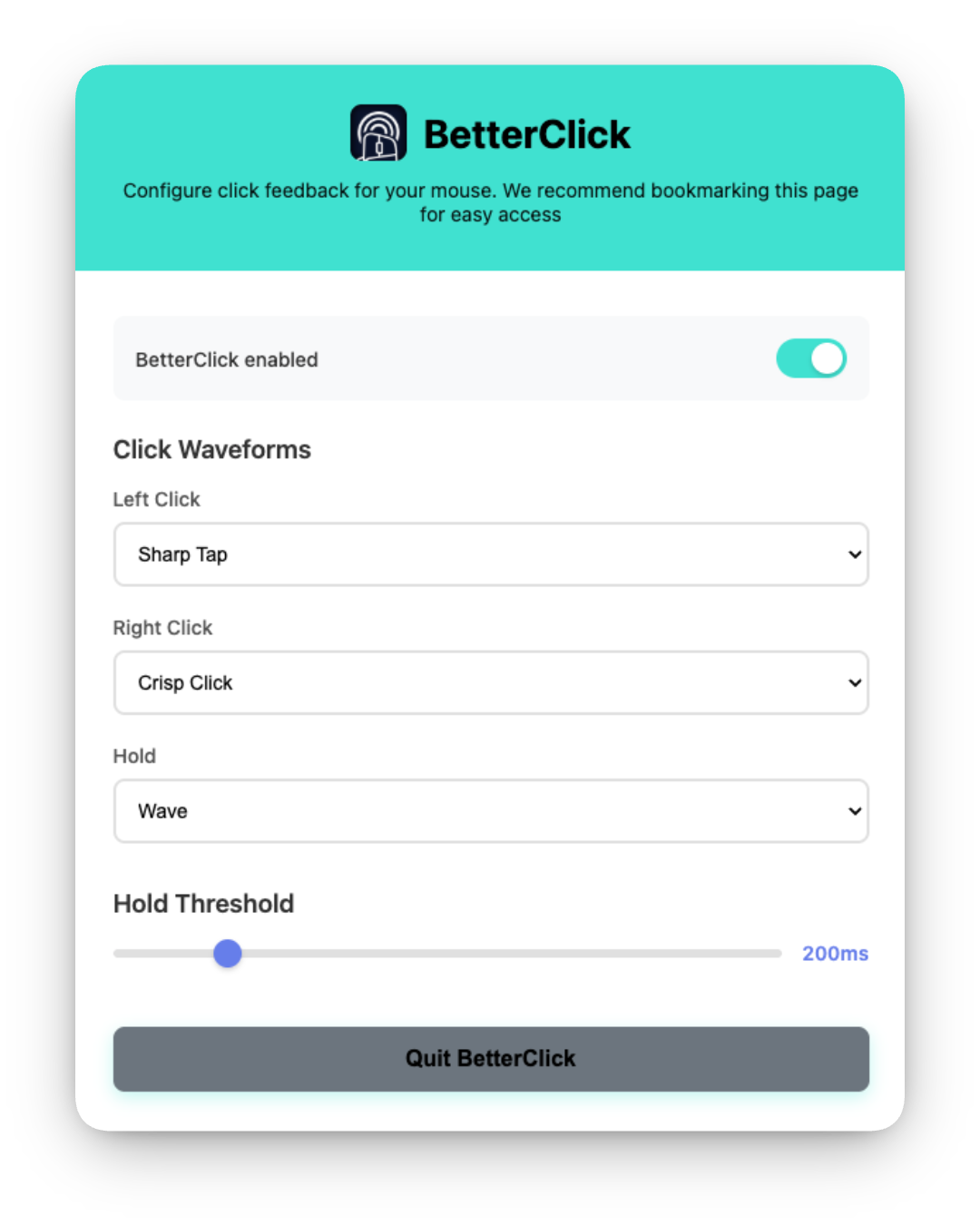 BetterClick - Configurable haptic clicks for Logitech MX Master 4™